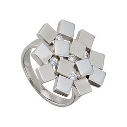 Silberring Jobo Fingerringe Gr. 54, Silber 925 (Sterlingsilber), silberfarben (silber 925) Damen Fingerringe 925 Silber mit Zirkonia