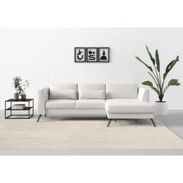 Sit & More Ecksofa SIT & MORE "Lindholm L-Form", silber, B:262cm H:88cm T:171cm, Sofas, Ecksofa, mit Sitztiefenverstellung und Federkern