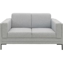 2-Sitzer "LOOKS VII", silber, B:155cm H:82cm T:90cm, 100% Polyester, LOOKS by Wolfgang Joop, Sofas, klare Linien, edles Design