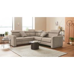 Sit & More Ecksofa SIT & MORE "Bologna L-Form", beige, B:247cm H:84cm T:227cm, Sofas, Ecksofa, Kopfteilverstellung, wahlweise mit Bettfunktion und Schubkasten
