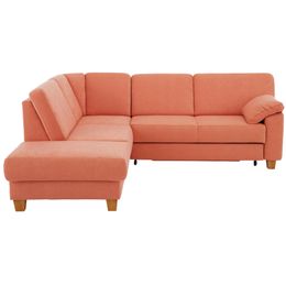 Ecksofa Home Affaire "Belfort L-Form", orange (terra), B:243cm H:88cm T:91cm, Struktur fein ( 100% Polyester);Luxus-Microfaser ALTARA NUBUCK (100% Polyester);Luxus-Microfaser Vintageoptik(100% Polyester), Sofas, Ecksofa, mit Federkern, wahlweise mit Bettfunktion und Stauraum