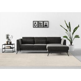 Sit & More Ecksofa SIT & MORE "Lindholm L-Form", grau (anthrazit), B:262cm H:88cm T:171cm, Sofas, Ecksofa, mit Sitztiefenverstellung und Federkern