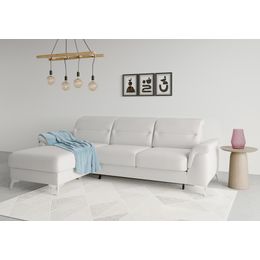 Sit & More Ecksofa SIT & MORE "Sinatra L-Form", silber, B:258cm H:85cm T:170cm, 98% Polyester, 2% Polyamid, Sofas, Ecksofa, mit Recamiere, optinal mit Kopfteilverstellung und Armteilfunktion