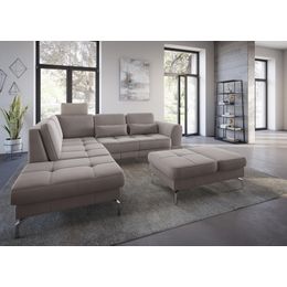 Sit & More Ecksofa SIT & MORE "Bendigo L-Form", beige (sand), B:258cm H:87cm T:226cm, Sofas, Ecksofa, inklusive Sitztiefenverstellung, Bodenfreiheit 15 cm, in 2 Fu&szlig;farben