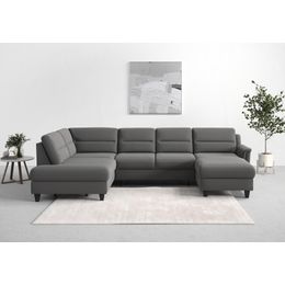 Sit & More Wohnlandschaft SIT & MORE "Far&ouml; U-Form", grau, B:325cm H:90cm T:187cm, Sofas, Wohnlandschaft, inklusive Federkern, wahlweise mit Bettfunktion und Bettkasten