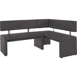 Eckbank Home Affaire "Charissa", schwarz (schwarz (arizona 4420)), B:170cm H:90cm T:140cm, Massivholz, Holzwerkstoff, Sitzbänke, in 3 Größen, verschiedene Qualitäten