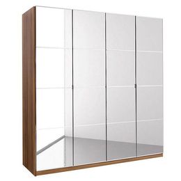 Kleiderschrank Priess "Malaga" Schränke Gr. B/H/T: 185 cm x 193 cm x 54 cm, 4 St., braun (nussbaumfarben) mit Spiegelfront