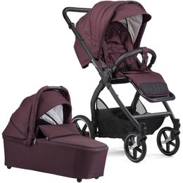 Kombi-Kinderwagen Gesslein "FX4 Soft+ mit Aufsatz Swing schwarz, beere" lila (beere) Baby Kinderwagen Kombikinderwagen mit Babywanne C3 und Babyschalenadapter