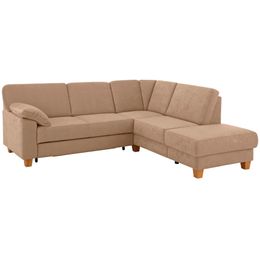 Ecksofa Home Affaire "Belfort L-Form", braun, B:243cm H:88cm T:91cm, Struktur fein ( 100% Polyester);Luxus-Microfaser ALTARA NUBUCK (100% Polyester);Luxus-Microfaser Vintageoptik(100% Polyester), Sofas, Ecksofa, mit Federkern, wahlweise mit Bettfunktion und Stauraum