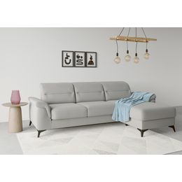 Sit & More Ecksofa SIT & MORE "Sinatra L-Form", silber, B:258cm H:85cm T:170cm, 90% Polyester, 10% Polyamid, Sofas, Ecksofa, mit Recamiere, optional mit Kopfteilverstellung und Armteilfunktion