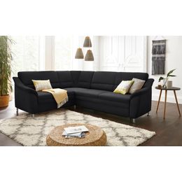 Sit & More Ecksofa SIT & MORE "Cardoso L-Form", schwarz, B:249cm H:90cm T:209cm, Flachgewebe (100% Polyester);Struktur (100% Polyester);Luxus-Microfaser (90% Polyester, 10% Polyamid), Sofas, Ecksofa, mit Federkern, wahlweise mit Bettfunktion und Schubkasten