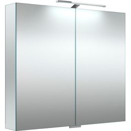 Spiegelschrank Welltime "G-Line" Schränke Gr. B/H/T: 80,8 cm x 70 cm x 13 cm, mit LED, 2 St., Komplettausführung, farblos (transparent) doppelseitig verspiegelt und mit verspiegelten Seitenwänden, Softclose