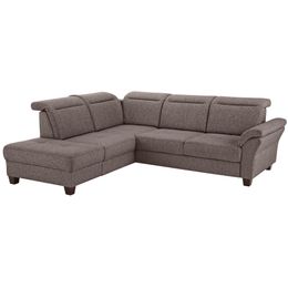 Ecksofa Home Affaire "Solvei L-Form", braun, B:260cm H:104cm T:235cm, Luxus-Microfaser Lederoptik (100% Polyester);Struktur (100% Polyester);Luxus-Microfaser ALTARA NUBUCK (100% Polyester), Sofas, Ecksofa, wahlweise auch mit Kopfteilverstellung und Bettfunktion, Federkern