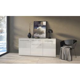 Kommode Places of Style "Piano" Sideboards Gr. B/H/T: 180 cm x 84,6 cm x 45,2 cm, 1, beige (beige hochglanz) Kommode Hochglanz UV lackiert, Soft-Close Funktion