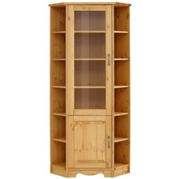 Eckvitrine Home Affaire "Trinidad" Schränke beige (natur geölt) Höhe 188 cm