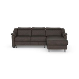 Sit & More Ecksofa SIT & MORE "Freetown L-Form", braun, B:257cm H:84cm T:166cm, Sofas, Ecksofa, inklusive Kopfteilverstellung und komfortablem Federkern