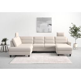 Sit & More Wohnlandschaft SIT & MORE "Far&ouml; U-Form", grau (elephant), B:325cm H:90cm T:187cm, Sofas, Wohnlandschaft, inklusive Federkern, wahlweise mit Bettfunktion und Bettkasten