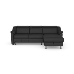 Sit & More Ecksofa SIT & MORE "Freetown L-Form", schwarz, B:257cm H:84cm T:166cm, Sofas, Ecksofa, inklusive Kopfteilverstellung und komfortablem Federkern