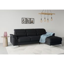 Sit & More Ecksofa SIT & MORE "Sinatra L-Form", schwarz, B:258cm H:85cm T:170cm, 98% Polyester, 2% Polyamid, Sofas, Ecksofa, mit Recamiere, optinal mit Kopfteilverstellung und Armteilfunktion