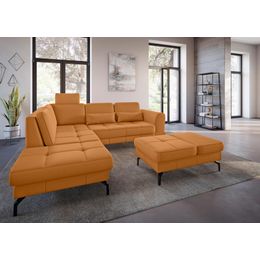 Sit & More Ecksofa SIT & MORE "Bendigo L-Form", gelb (curry), B:258cm H:87cm T:226cm, Sofas, Ecksofa, inklusive Sitztiefenverstellung, Bodenfreiheit 15 cm, in 2 Fu&szlig;farben