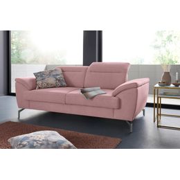 Sit & More 2-Sitzer SIT & MORE "Percy", rosa (altrosa), B:197cm T:112cm, Sofas, 15 cm Fu&szlig;h&ouml;he, Sitztiefenverstellung, wahlweise Kopfteilverstellung