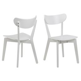 Esszimmerstuhl ACTONA GROUP "Roxby" Stühle Gr. B/H/T: 45 cm x 79,5 cm x 55 cm, 2 St., Massivholz, weiß (weiß, weiß) Küchenstühle Roxby Esszimmer- Küchenstuhl, 2er Set