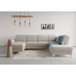 Sit & More Wohnlandschaft SIT & MORE "Sinatra U-Form", grau (elephant), B:326cm H:85cm T:220cm, 100% Polyester, Sofas, Wohnlandschaft, optional mit Kopfteilverstellung und Armteilfunktion etc.