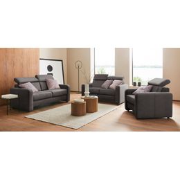 Sit & More 2,5-Sitzer SIT & MORE "Bologna", grau (anthrazit), B:173cm H:84cm T:93cm, Sofas, inklusive Kopfteilverstellung und Federkern