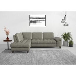 Sit & More Ecksofa SIT & MORE "Westham L-Form", grau, B:261cm H:88cm T:179cm, 100% Polyester, Sofas, Ecksofa, mit Ottomane, mit oder ohne Bettfunktion, Bettkasten, Verstellung