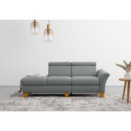 Recamiere Home Affaire "Lindgren", grau, B:206cm H:84cm T:93cm, 100% Polyester, Sofas, Recamiere, wahlweise motorische TV-Funktion, Bettkasten und Kopfteilverstellung