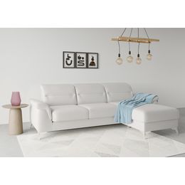 Sit & More Ecksofa SIT & MORE "Sinatra L-Form", silber, B:258cm H:85cm T:170cm, 98% Polyester, 2% Polyamid, Sofas, Ecksofa, mit Recamiere, optinal mit Kopfteilverstellung und Armteilfunktion