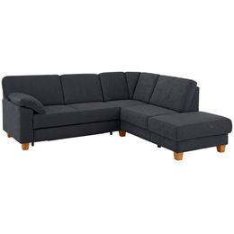 Ecksofa Home Affaire "Belfort L-Form", grau (anthrazit), B:243cm H:88cm T:91cm, Struktur fein ( 100% Polyester);Luxus-Microfaser ALTARA NUBUCK (100% Polyester);Luxus-Microfaser Vintageoptik(100% Polyester), Sofas, Ecksofa, mit Federkern, wahlweise mit Bettfunktion und Stauraum