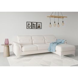 Sit & More Ecksofa SIT & MORE "Sinatra L-Form", beige (creme), B:258cm H:85cm T:170cm, 100% Polyester, Sofas, Ecksofa, mit Recamiere, optinal mit Kopfteilverstellung und Armteilfunktion