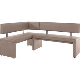 Eckbank Home Affaire "Charissa", beige (schlamm), B:210cm H:90cm T:140cm, Massivholz, Holzwerkstoff, Sitzbänke, in 3 Größen, verschiedene Qualitäten