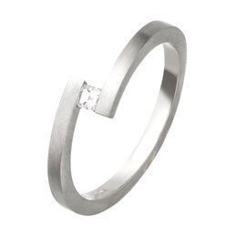 Fingerring Jobo Fingerringe Gr. 56, SI = kleine Einschlüsse, Platin 950-Diamanten, grau (platin 950) Damen Diamantringe 950 Platin mit Diamant im Caree-Schliff