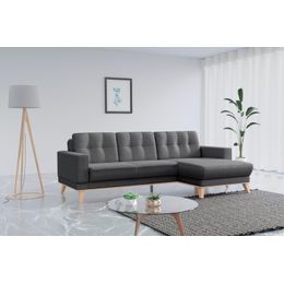 Sit & More Ecksofa SIT & MORE "Lavida L-Form", grau (anthrazit), B:279cm H:90cm T:167cm, 100% PES, Sofas, Ecksofa, wahlweise mit Kippfunktion und Bettkasten