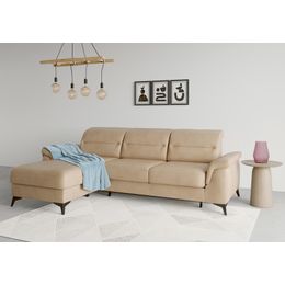 Sit & More Ecksofa SIT & MORE "Sinatra L-Form", braun (macchiato), B:258cm H:85cm T:170cm, 100% Polyester, Sofas, Ecksofa, mit Recamiere, optional mit Kopfteilverstellung und Armteilfunktion