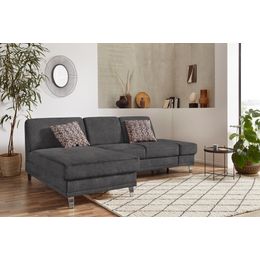 Sit & More Ecksofa SIT & MORE "Clio L-Form", grau (anthrazit), B:246cm H:89cm T:165cm, Sofas, Ecksofa, wahlweise mit Bettfunktion oder Vorziehsitz und Bettkasten, Federkern