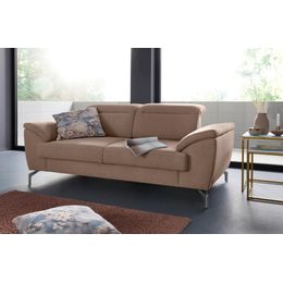 Sit & More 2-Sitzer SIT & MORE "Percy", beige, B:197cm H:80cm T:112cm, Sofas, 15 cm Fu&szlig;h&ouml;he, Sitztiefenverstellung, wahlweise Kopfteilverstellung