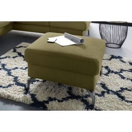 Sit & More Hocker SIT & MORE "Percy", gr&uuml;n, B:72cm H:46cm T:72cm, Hocker, Polsterhocker, Fu&szlig;h&ouml;he 15cm, wahlweise mit unterschiedlichen Fu&szlig;farben