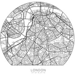 Wandtattoo Wall-Art "London Stadtplan selbstklebend" Wandtattoos Gr. B/H/T: 120 cm x 120 cm x 0,1 cm, schwarz Wandtattoos Wandsticker selbstklebend, entfernbar