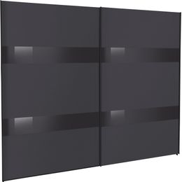 Schwebetürenschrank wimex "Altona" Schränke Gr. B/H/T: 270 cm x 236 cm x 65 cm, 2 St., grau (graphit, grauglas) Schwebetürenschränke und Schiebetürenschränke mit Glaselementen zusätzlichen Einlegeböden