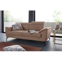 Sit & More 2-Sitzer SIT & MORE "Percy", beige, B:197cm T:112cm, Sofas, 15 cm Fu&szlig;h&ouml;he, Sitztiefenverstellung, wahlweise Kopfteilverstellung