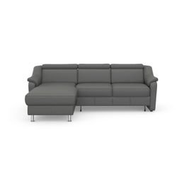 Sit & More Ecksofa SIT & MORE "Freetown L-Form", grau (steel), B:257cm H:84cm T:166cm, Sofas, Ecksofa, inklusive Kopfteilverstellung und komfortablem Federkern