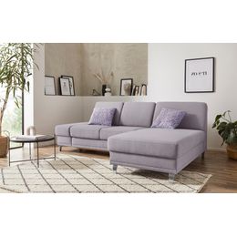 Sit & More Ecksofa SIT & MORE "Clio L-Form", grau, B:246cm H:89cm T:165cm, Sofas, Ecksofa, wahlweise mit Bettfunktion oder Vorziehsitz und Bettkasten, Federkern