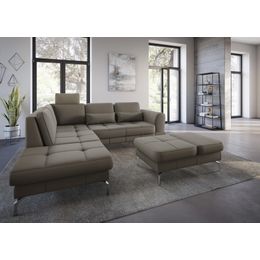 Sit & More Ecksofa SIT & MORE "Bendigo L-Form", braun (schlamm), B:258cm H:87cm T:226cm, Sofas, Ecksofa, inklusive Sitztiefenverstellung, Bodenfreiheit 15 cm, in 2 Fu&szlig;farben