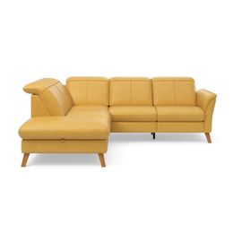 Sit & More Ecksofa SIT & MORE "Romero L-Form", gelb (dijon), B:250cm H:91cm T:220cm, 100% Polyester, Sofas, Ecksofa, wahlweise mit oder ohne TV-Funktion, Bettfunktion, Bettkasten