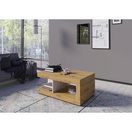 Couchtisch Inosign "Luci" Tische braun (eichefarben artisan, kosmos anthrazit) Couchtisch Eckige Couchtische Holz-Couchtische Breite 104 cm