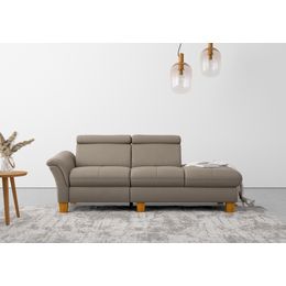 Recamiere Home Affaire "Lindgren", braun (savannah), B:206cm H:84cm T:93cm, 100% Polyester, Sofas, Recamiere, wahlweise motorische TV-Funktion, Bettkasten und Kopfteilverstellung