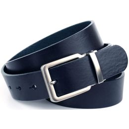 Ledergürtel Anthoni Crown Gr. 105, blau Damen Gürtel 3,5 cm breiter Casual-Vollledergürtel